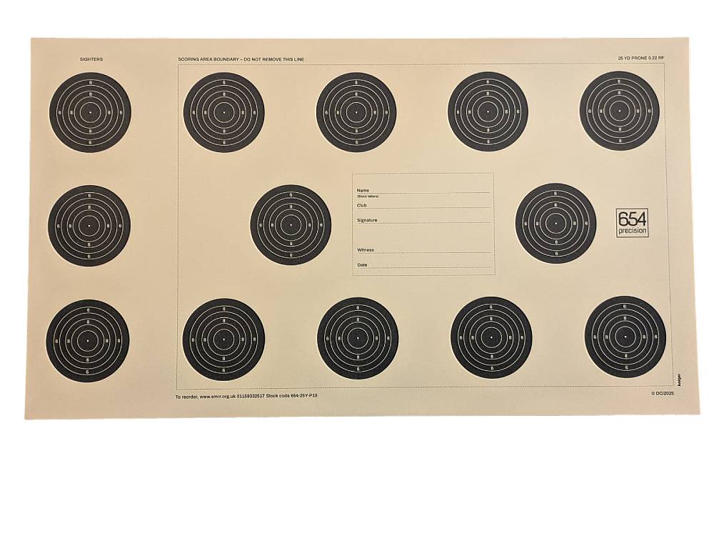 654 Prone (13diagrams) Training Target Including Sighter - www.emrr.org.uk